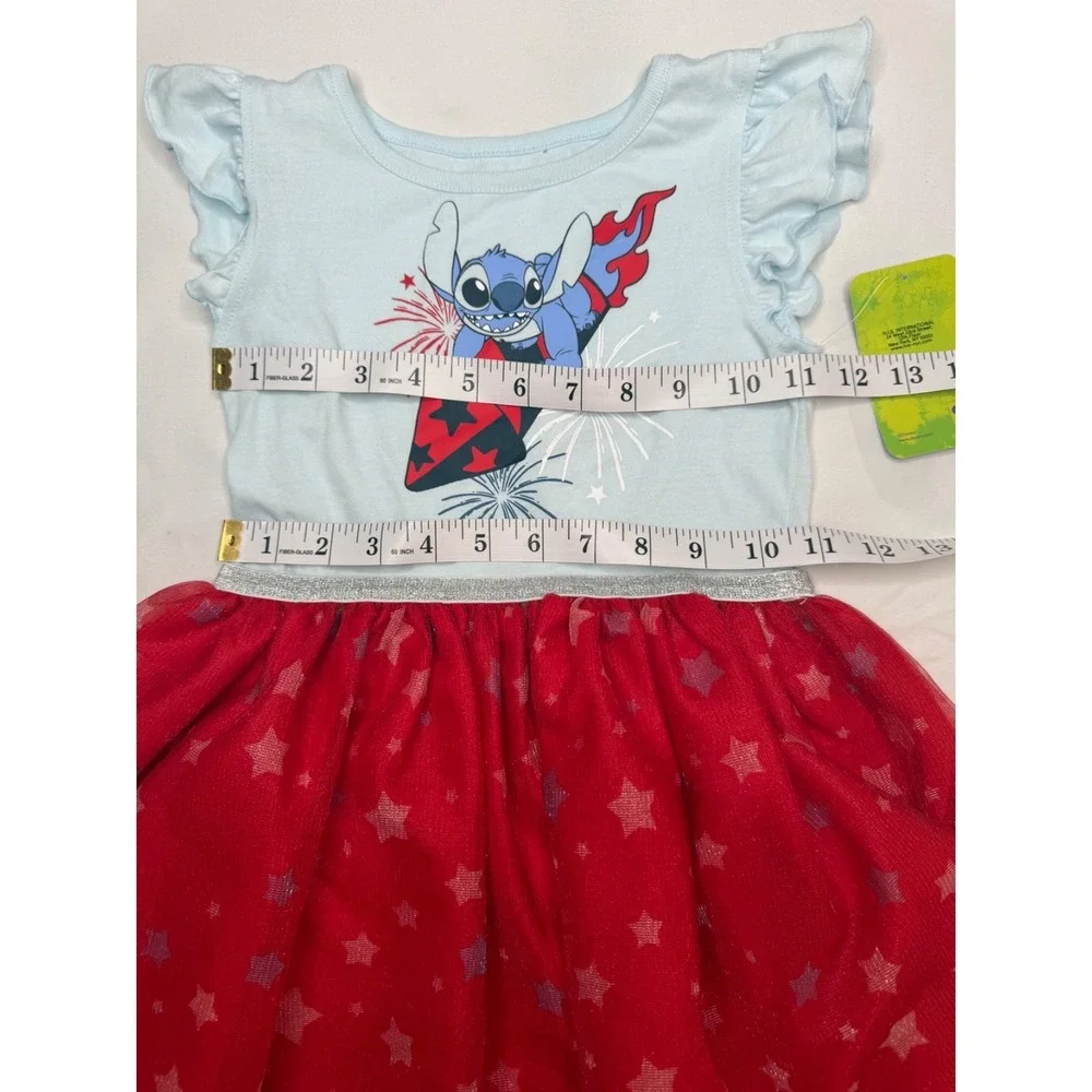 Disney | Dresses | Disney Stitch Fireworks Tulle Dress Girls Size 5 4th ...